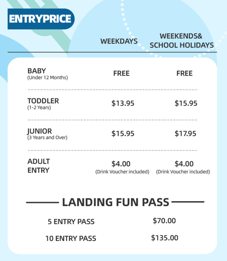 Entry Prices – Landing Playcentre